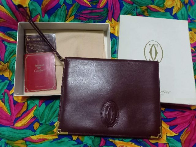 Cartier 2C Logos Clutch Hand Bag Leather B - king7339 - ThaiPick
