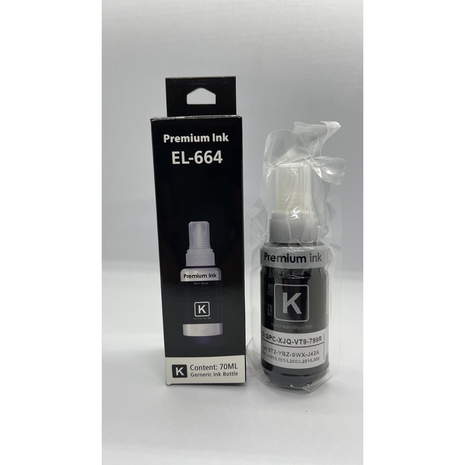 หมึก Epson Printer 664 Premium Ink 4สี Black Cayan Magenta Yellowสำหรับเติม Epson L100/L101/L110 ...