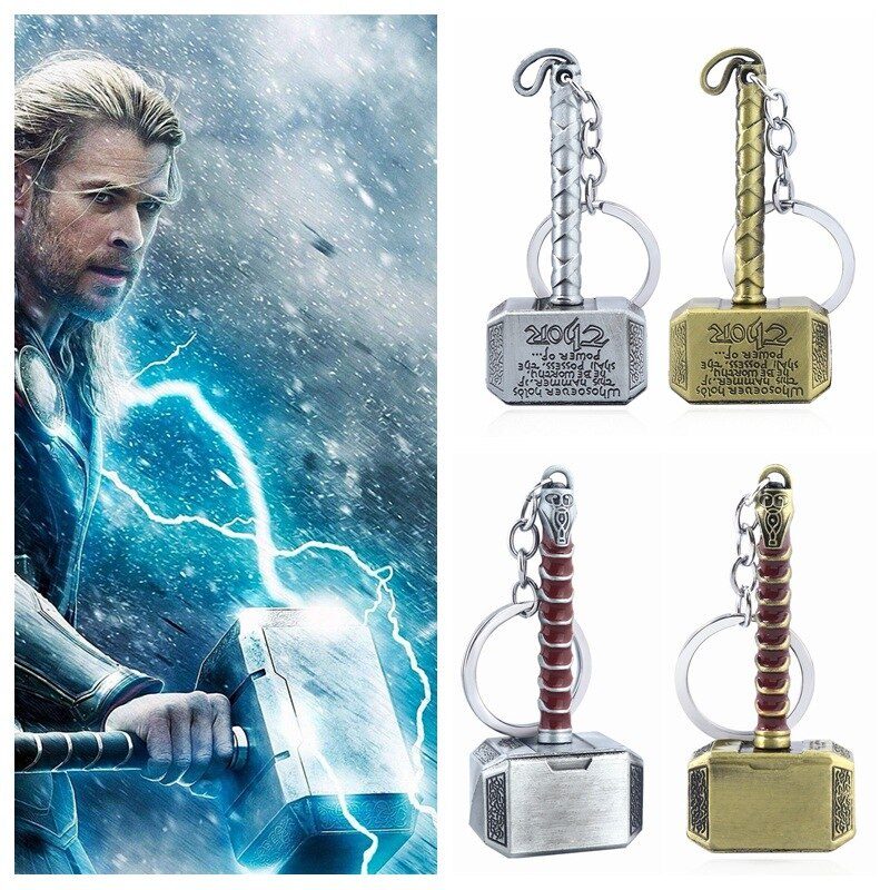 พวงกุญแจโลหะ รูปค้อน Thor เหมาะกับตกแต่งรถยนต์ สําหรับผู้ชาย และผู้หญิง ...