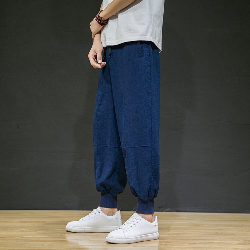 Hot Summer Men39s New Ice Silk Cotton Linen Loose Bloomers Chinese ...