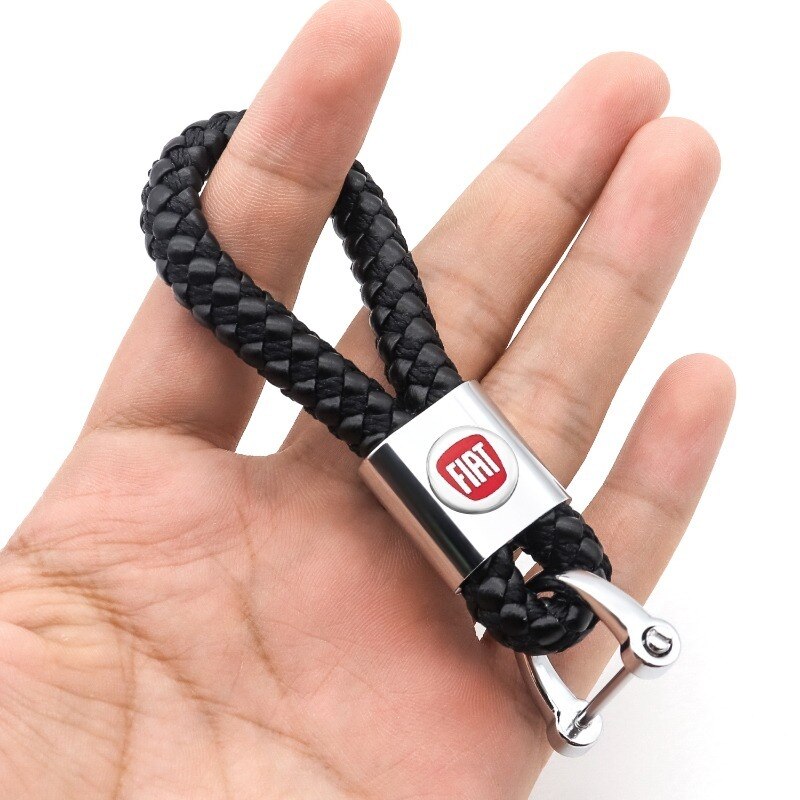 พวงกุญแจรถ ลายโลโก้รถยนต์Braided Rope Car Keychain 3D Metal Emblem Key ...
