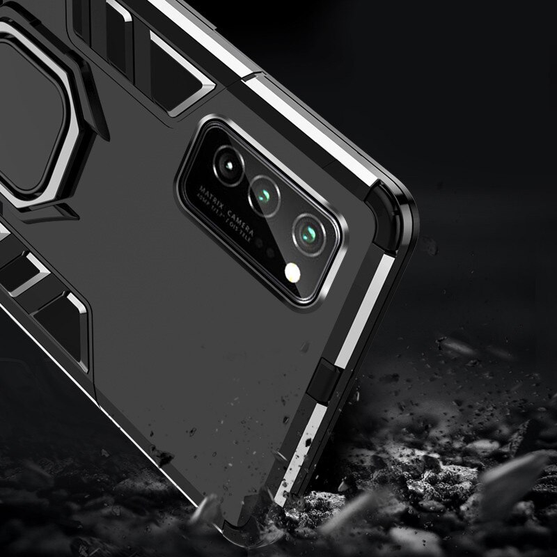 เคสกันกระแทกพร้อมแหวนตั้งโทรศัพท์สําหรับ Huawei Honor V30 30 Pro 30s X10 5g 9x 9a 9s V20 V10 ...