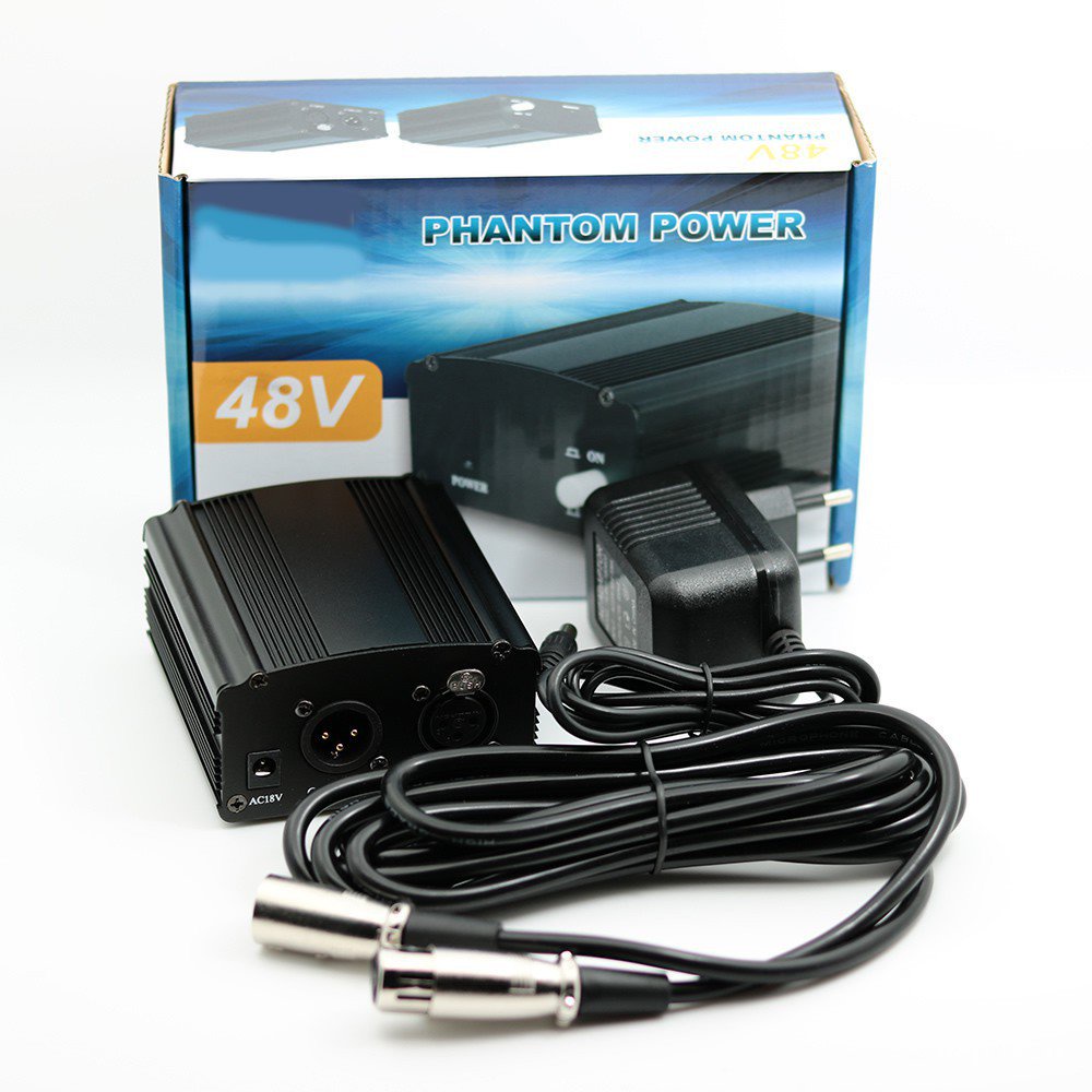 48V phantom microphone power supply w/ professional microphone adapter ...