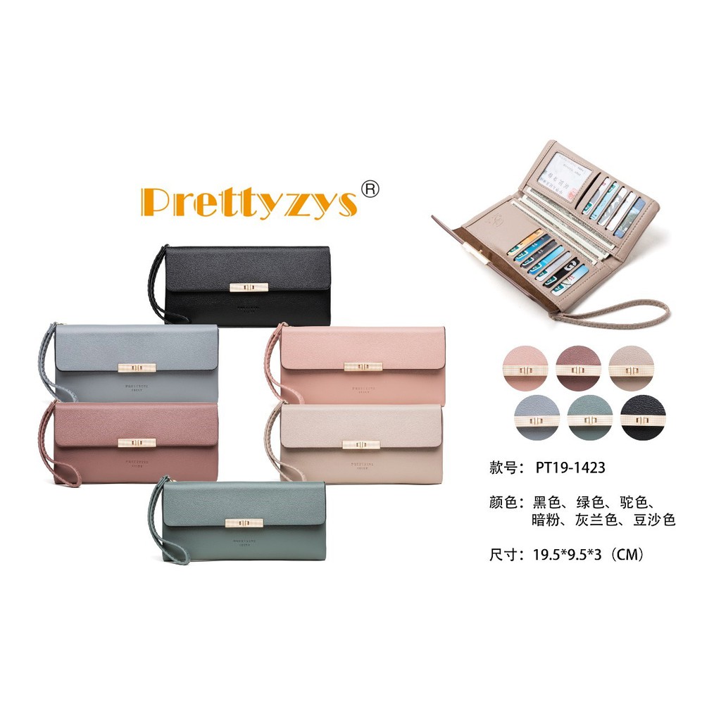 1423กระเป๋าสตางค์ใบยาว Prettyzysพร้อมส่ง กระเป๋าตังค์ผู้หญิง กระเป๋าซิปรอบ กระเป๋าคล้องมือ ...