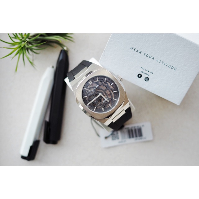 D1 MILANO WATCH 41.5mm : Skeleton / Silver / Rubber | Shopee Thailand