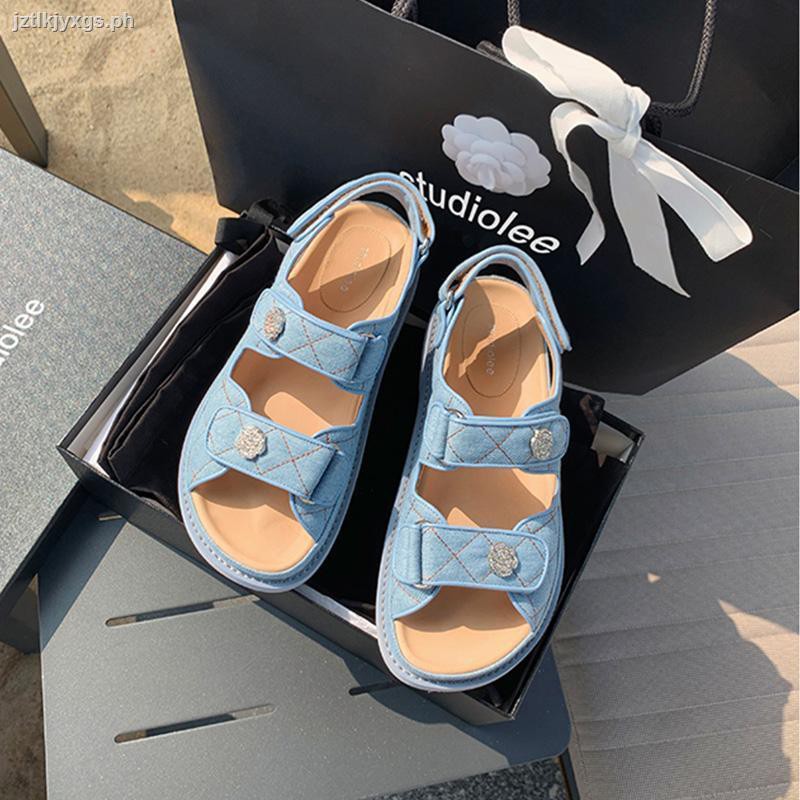 Small Fragrant Wind Thick-soled Beach Shoes Women 2021 Summer New Wild ...