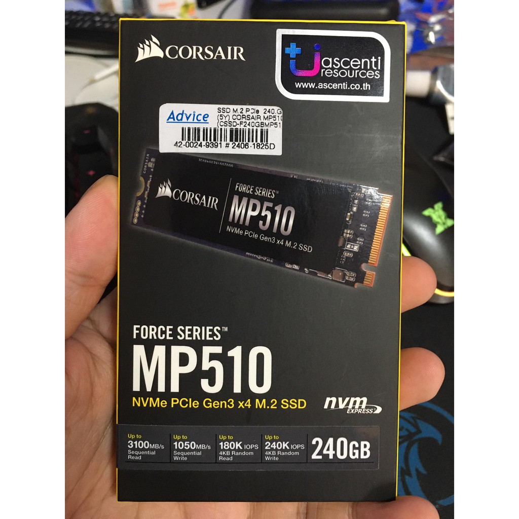 Corsair SSD MP510 240GB M.2 NVMe ประกัน Ascenti 5 ปี - tourit2hand ...