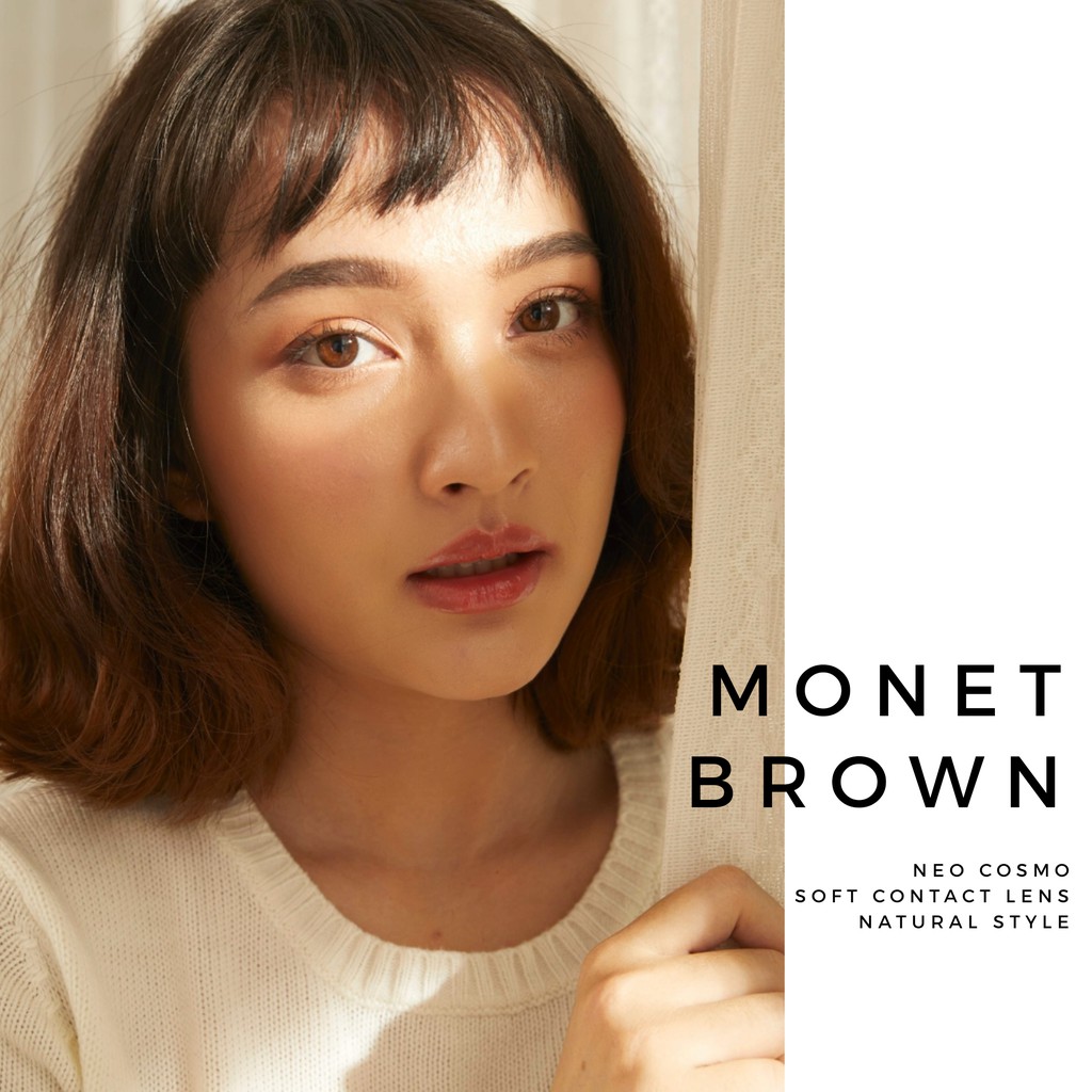 คอนแทคเลนส์ Monet Brown (Neo Cosmo) ส่งฟรีไม่ต้องใช้โค้ด ขนาดเท่าตาดำ ...