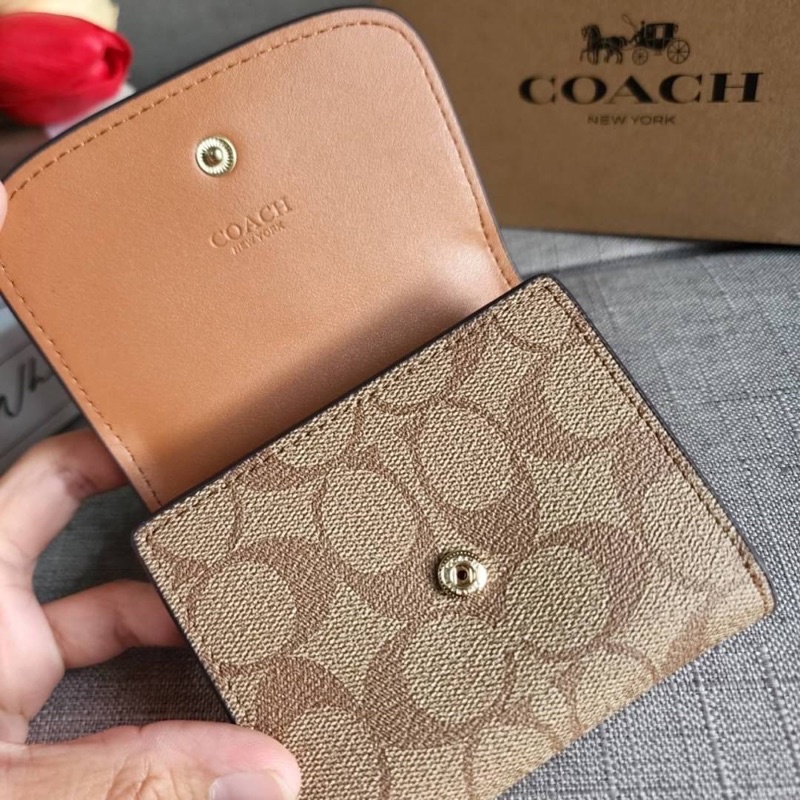 COACH F87589 SMALL WALLET IN SIGNATURE CANVAS - fasaionlineshop - ThaiPick