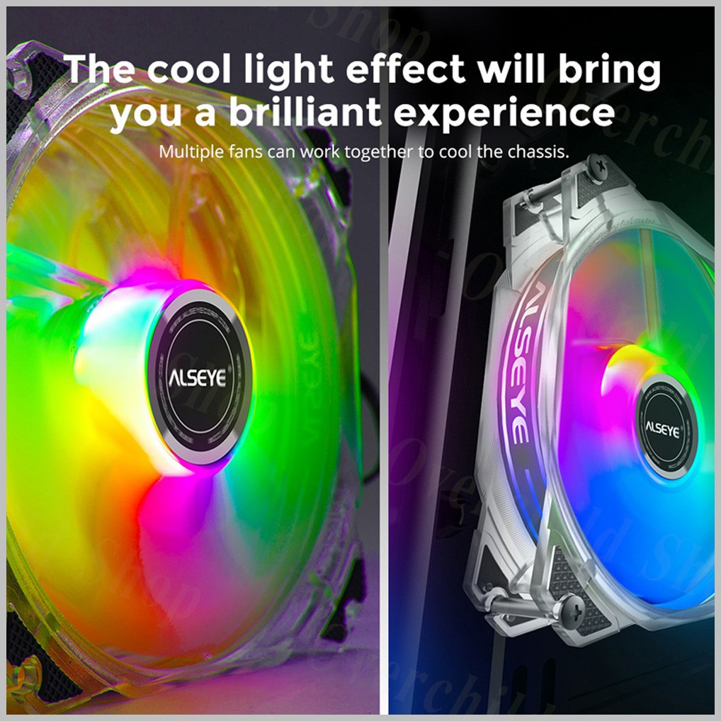 ชุดพัดลมใส LED 3ชิ้น(12cm.) รองรับ ARGB และ ปุ่มควบคุมแสงไฟ ALSEYE M120 ...