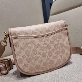 COACH CA093 WILLOW SADDLE BAG IN SIGNATURE CANVAS | Shopee Thailand