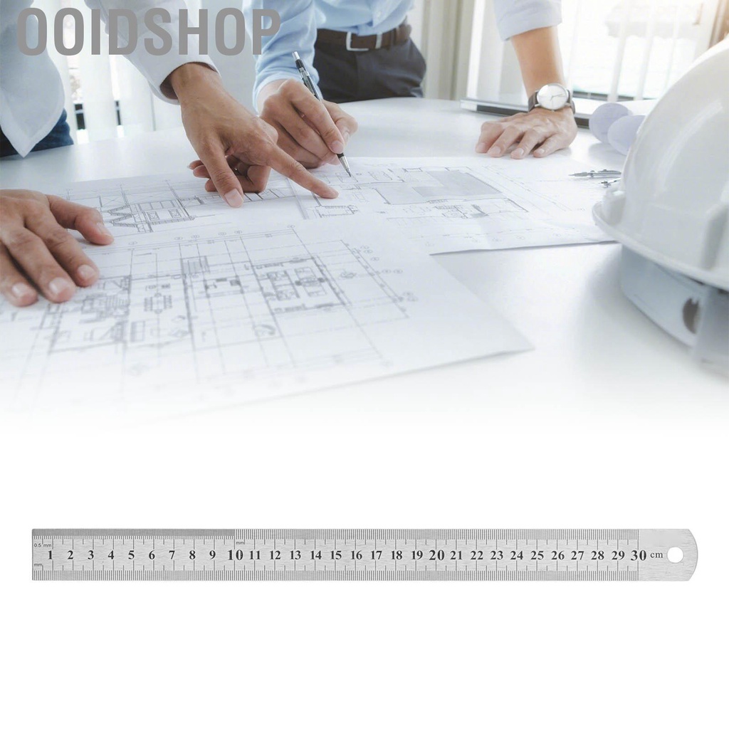 Ooidshop 30cm Ruler Measurable Length Clear Scale Accurate Stainless ...