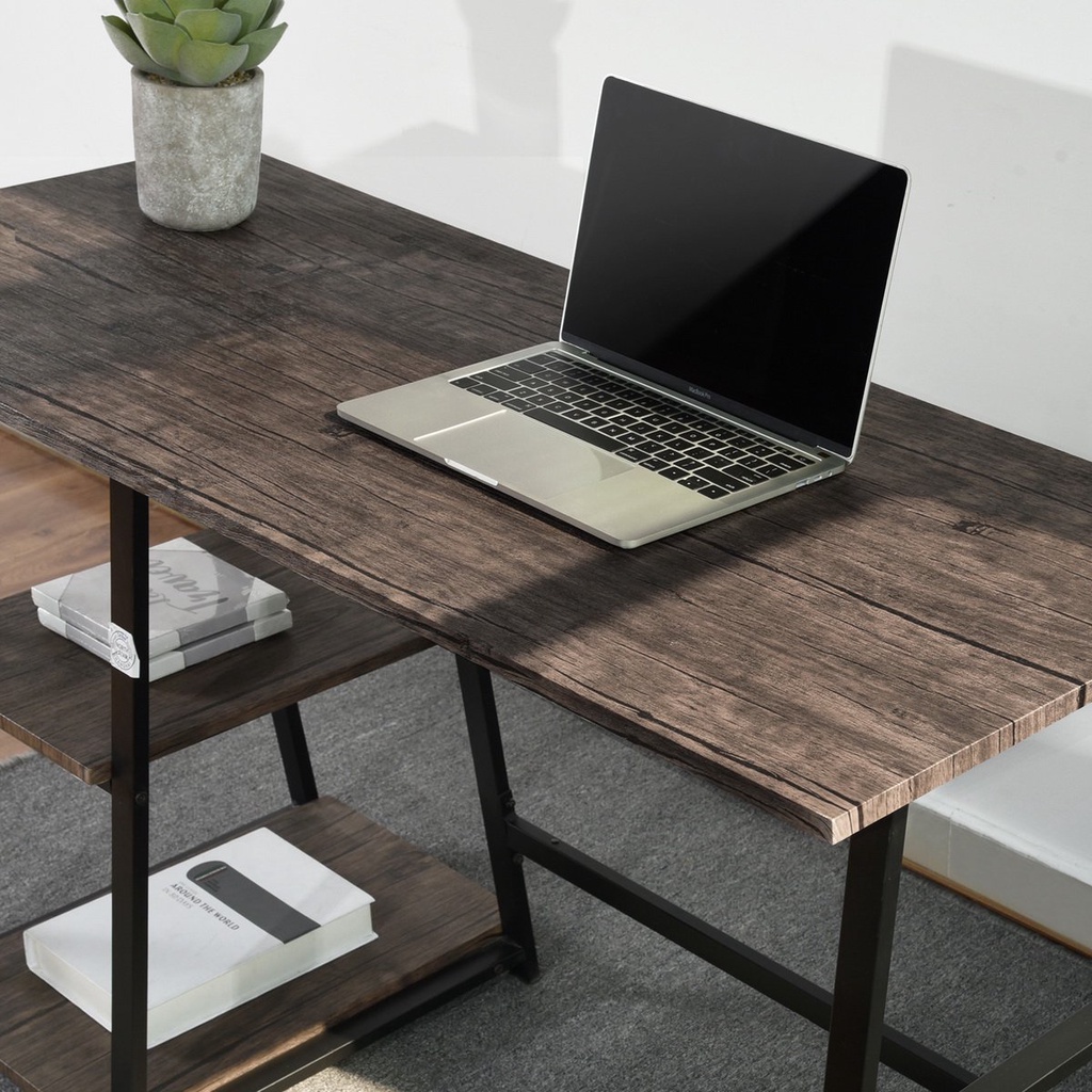 โต๊ะทำงานสไตล์โมเดิร์นแบบมีชั้นวาง Computer desk with shelf ...
