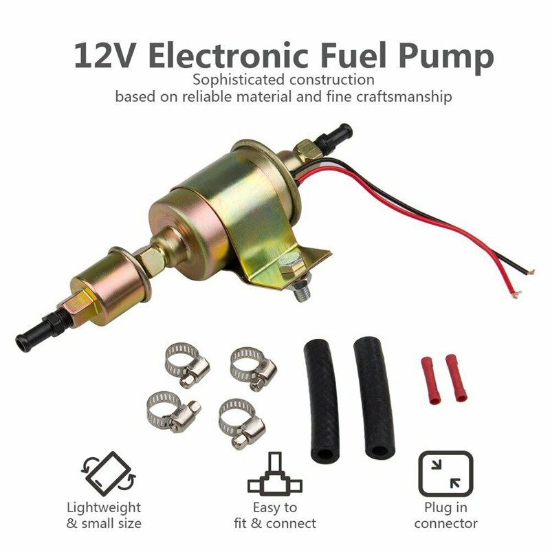 Universal 12V External Electric Fuel Pump Installation Kit 5-9 PSI ...