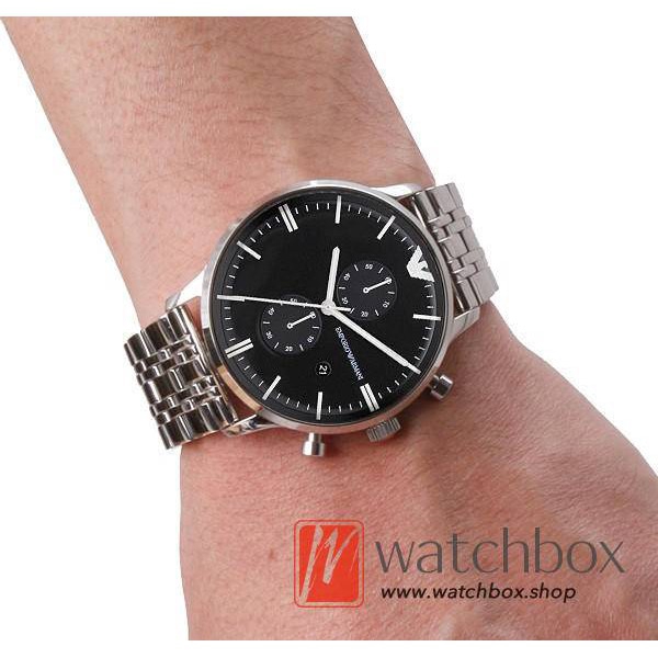 emporio armani นาฬิกาข้อมือควอตซ์แฟชั่นสายแสตนเลสสําหรับบุรุษ ar 0389 ...