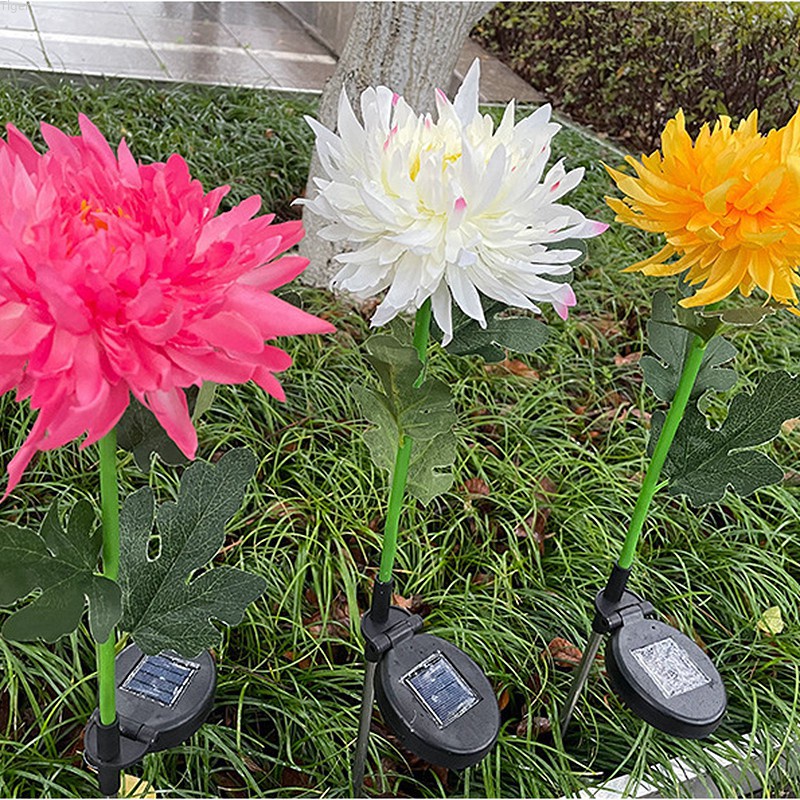 Tiger Solar Powered Chrysanthemum Stake Light for Outdoor Garden Yard ...