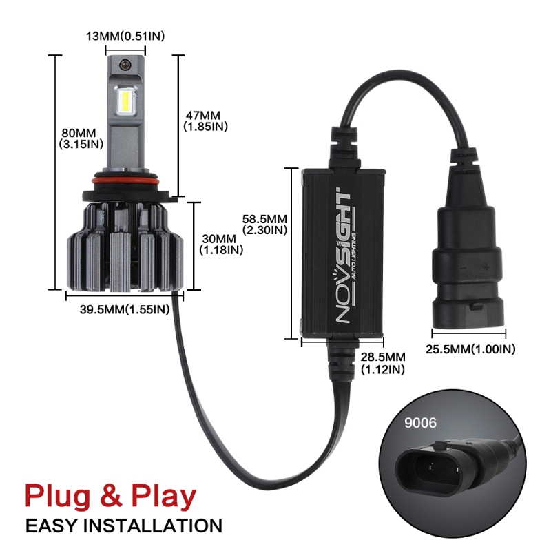 NovSight F03 ไฟหน้ารถ ไฟตัดหมอก รับประกัน 2 ปี H11 H7 H4 9005 9006 ไฟ Led 15000Lm 80W 6000K ...