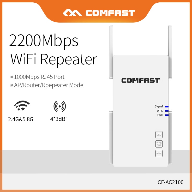 Comfast 2100Mbps Dual Band Wireless Wifi Repeater/Extender 5G Home Wifi ...