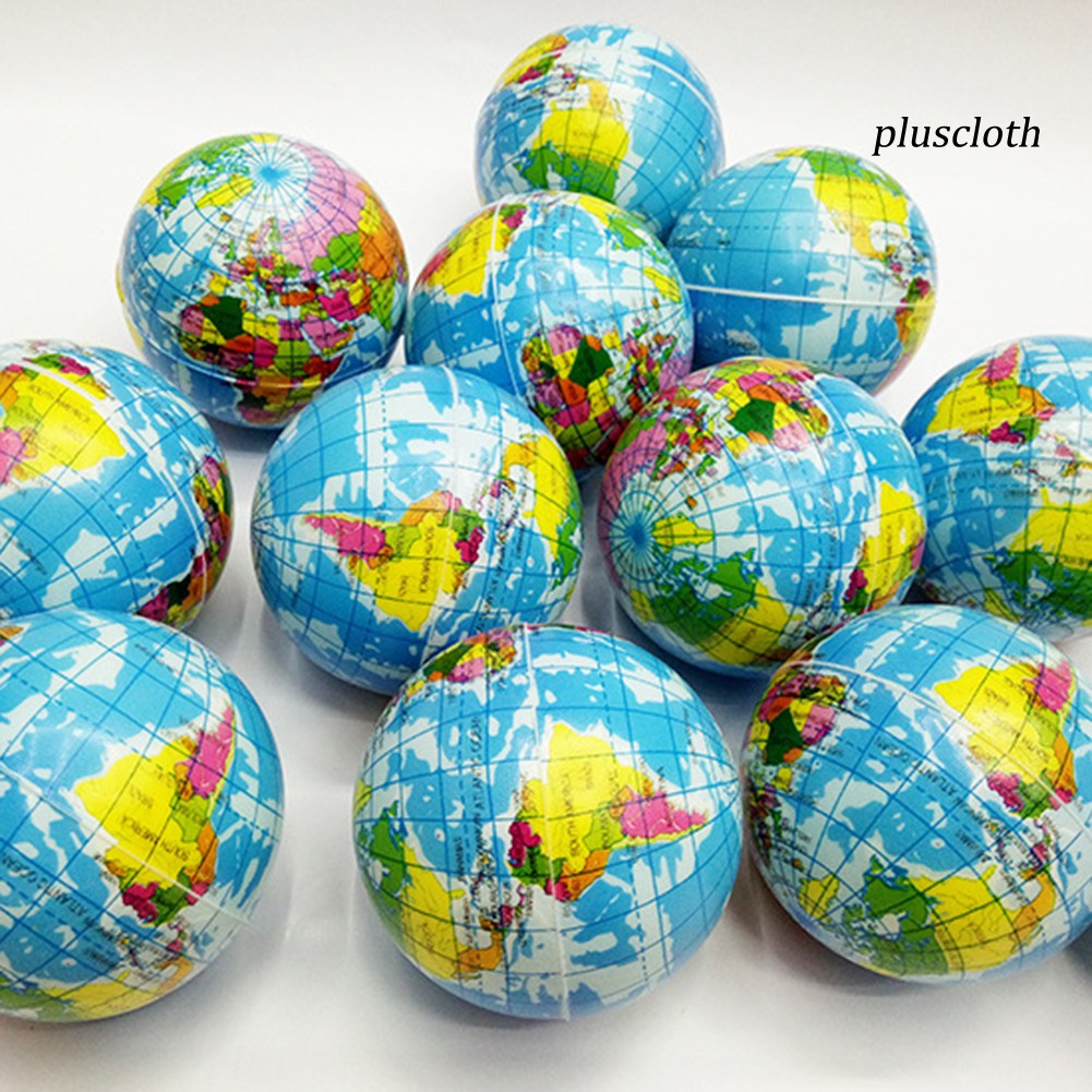 Plu_Funny Earth World Map Globe Stress Relief Squeeze Hand Therapy ...