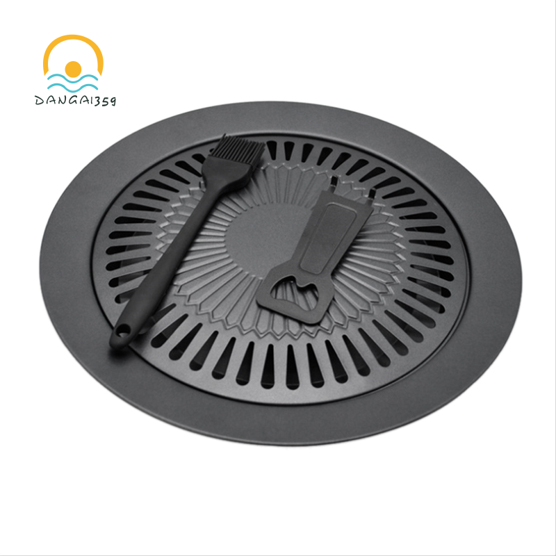 Outdoor Smoke-Free Barbecue Grill Baking Dish Non-Stick Gas Stove Plate ...