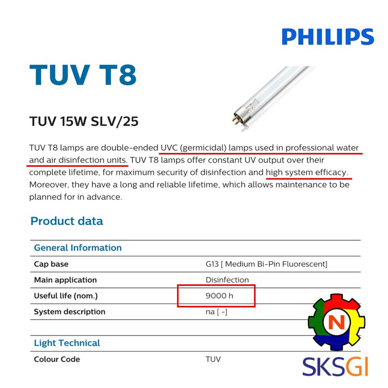 PHILIPS UV (C) หลอดยูวี ฆ่าเชื้อโรค TUV 15W T8 Poland (เฉพาะหลอด) สำหรับตู้อบฆ่าเชื้อ อบขวดนม ...