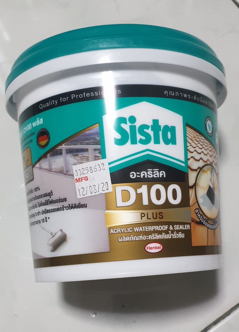 Sista D100 Premium Acrylic Waterproof&Sealer 1 KG สีขาว,สีเทา ซีสต้า อะ ...