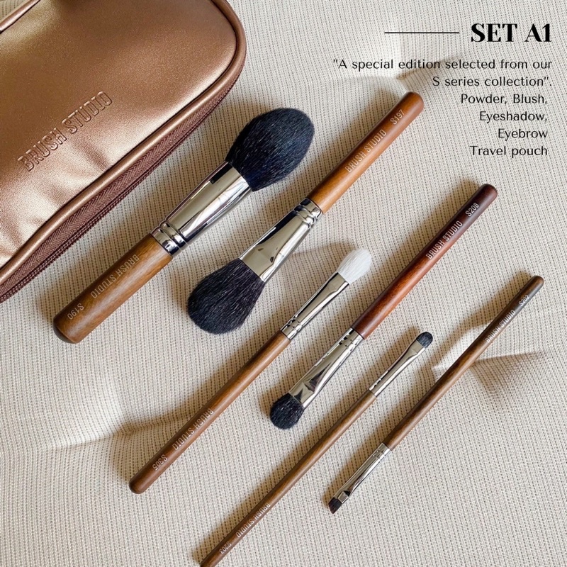 BRUSH STUDIO S series Set A1 ชุดแปรงแต่งหน้าเบสิค 6 ชิ้น ขนแพะ ...