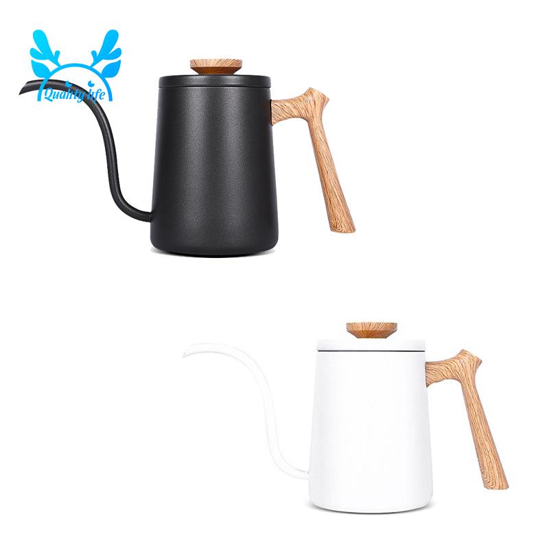 600Ml Drip Coffee Pot Drip Kettle Stainless Steel Handle Long Gooseneck ...