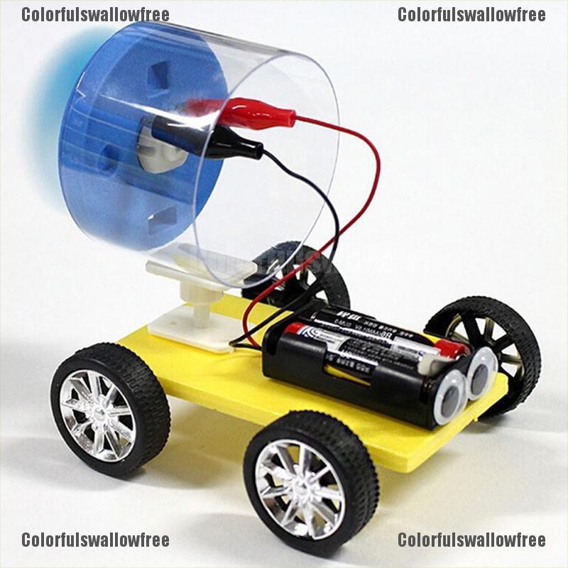 Colorfulswallowfree Kid Diy Wooden Single-Wing Wind Car Assembly Model ...