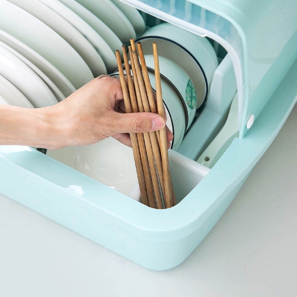 【JUJIAJIA】Home Everyday Dish Storage Box with Cover Bowl Chopsticks ...