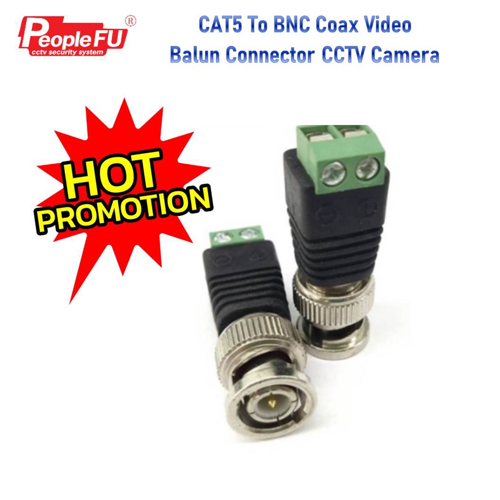 CAT5 To BNC Coax Video Balun Connector CCTV Camera | Shopee Thailand
