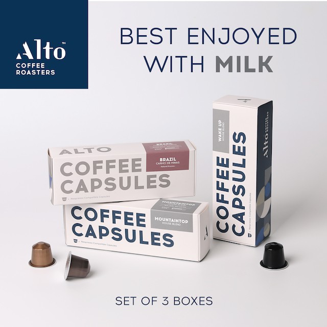 Alto Coffee กาแฟแคปซูล Best with Milk SET (1 เซ็ทมี 3 กล่อง ...