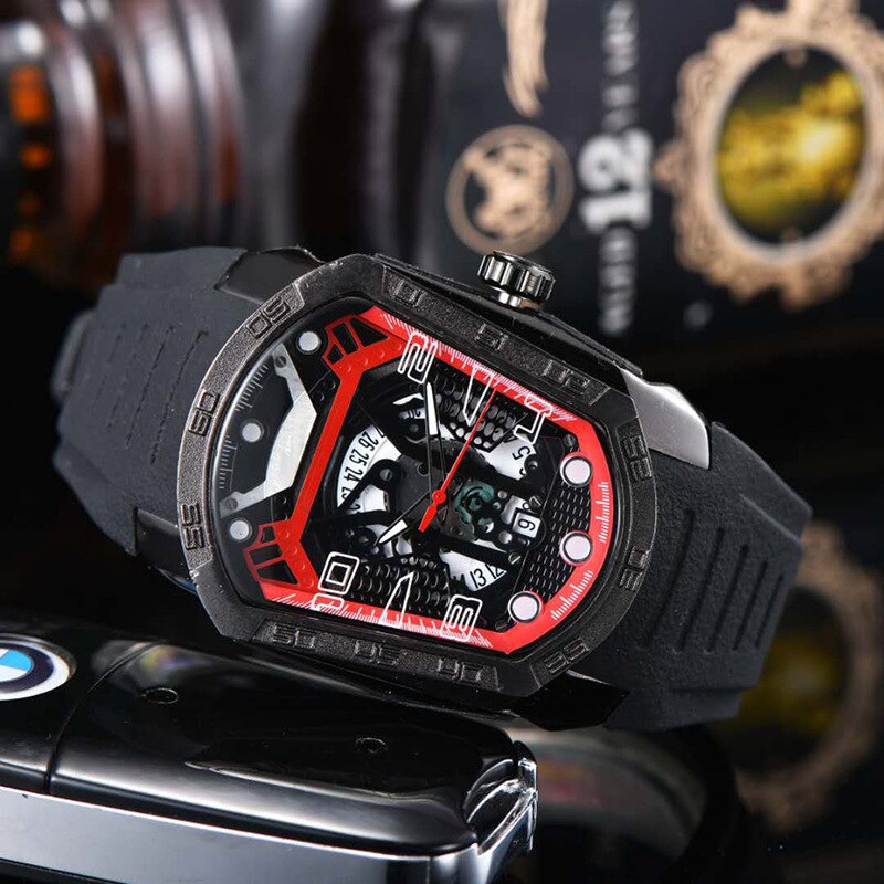 2020 New personality barrel shape men watch hollow multifunctional ...