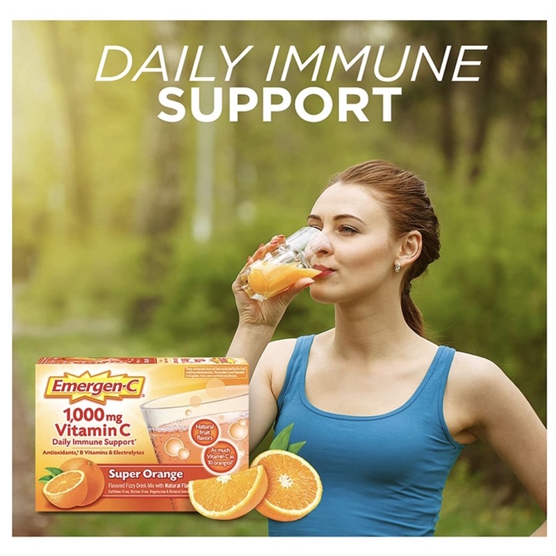 Emergen-C 1000mg Daily Immune Support Vitamin C Powder วิตามินซี 30 ซอง ...