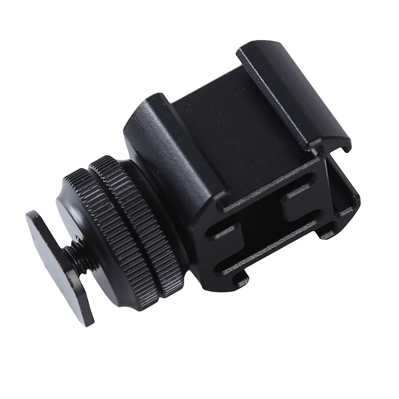 Camera Rotary Three-Head Hot Shoe Base Flash Multi-Function Stand ...