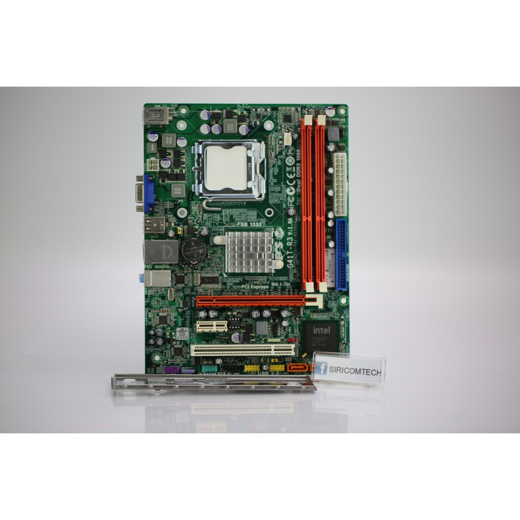 เมนบอร์ด(Socket 775)(mATX) ECS G41T-R3 (RAM DDR3 16Chip เท่านั้น) ฝา ...