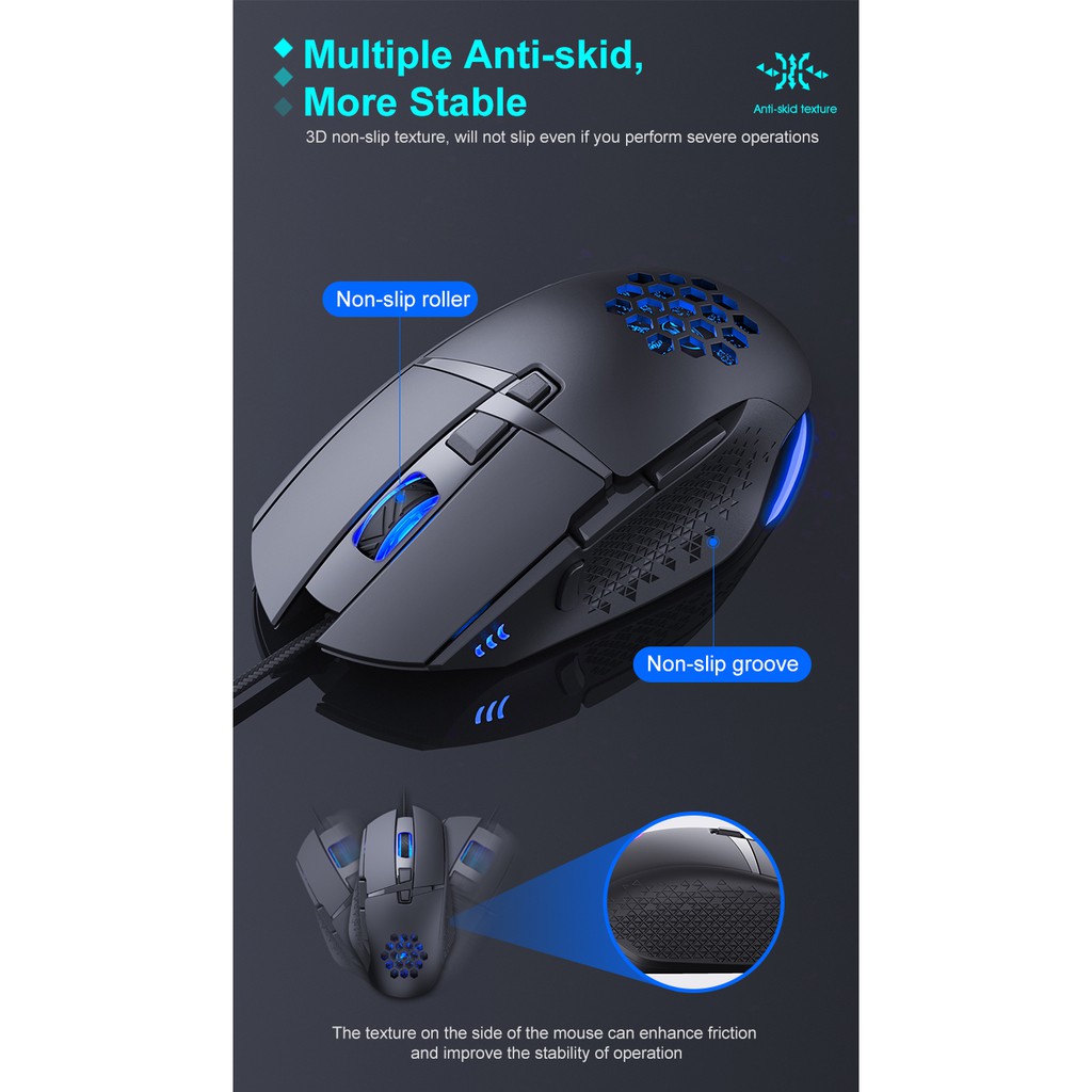 Imice T90 เมาส์สําหรับเล่นเกม - มาโคร 8d สามารถปรับได้ ...