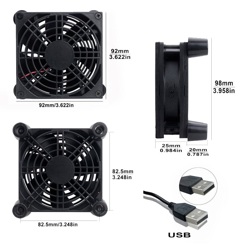 Gdstime 5V USB Router Fan TV Box Cooler 80mm 92mm 120mm 140mm PC DIY ...