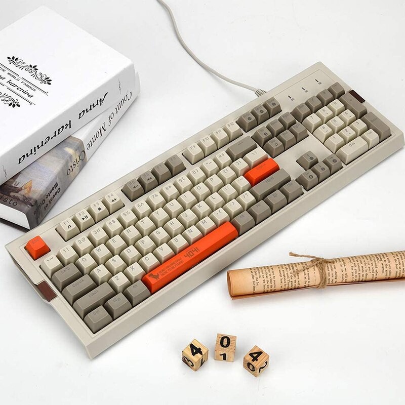 Ajazz AK510 Retro Gaming Keyboard Mechanical Keyboard 104-Key PBT Wired ...