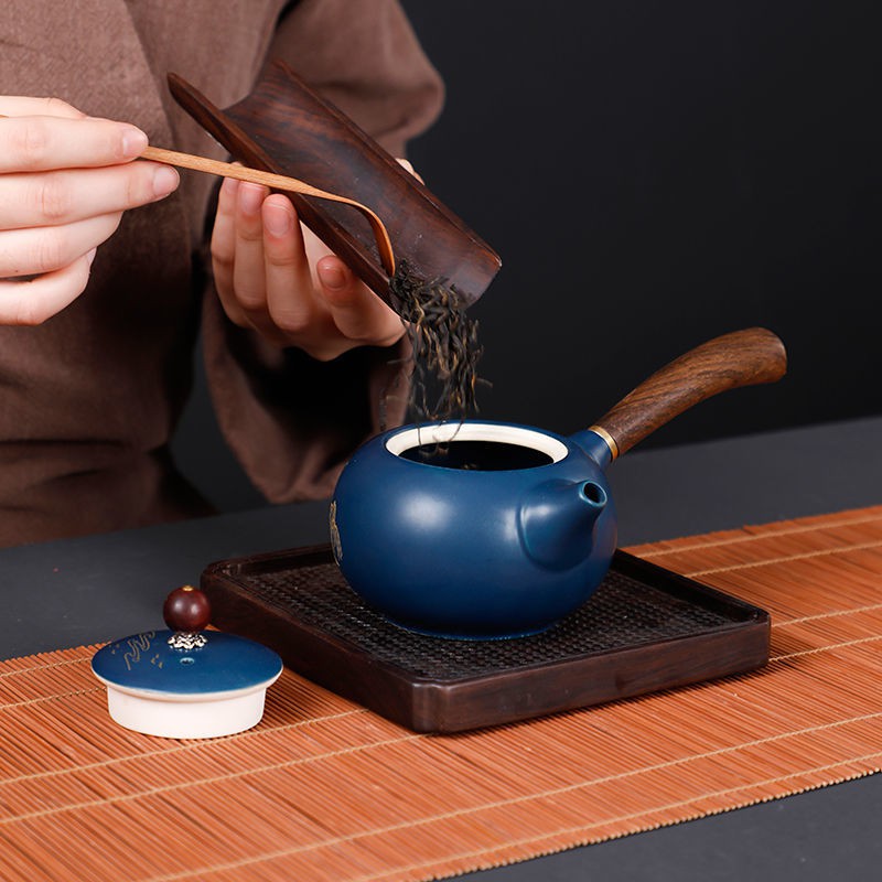 Picks Ceramic Teapot Wood Handle Side Handle Single Pot Filter Tea Set ...