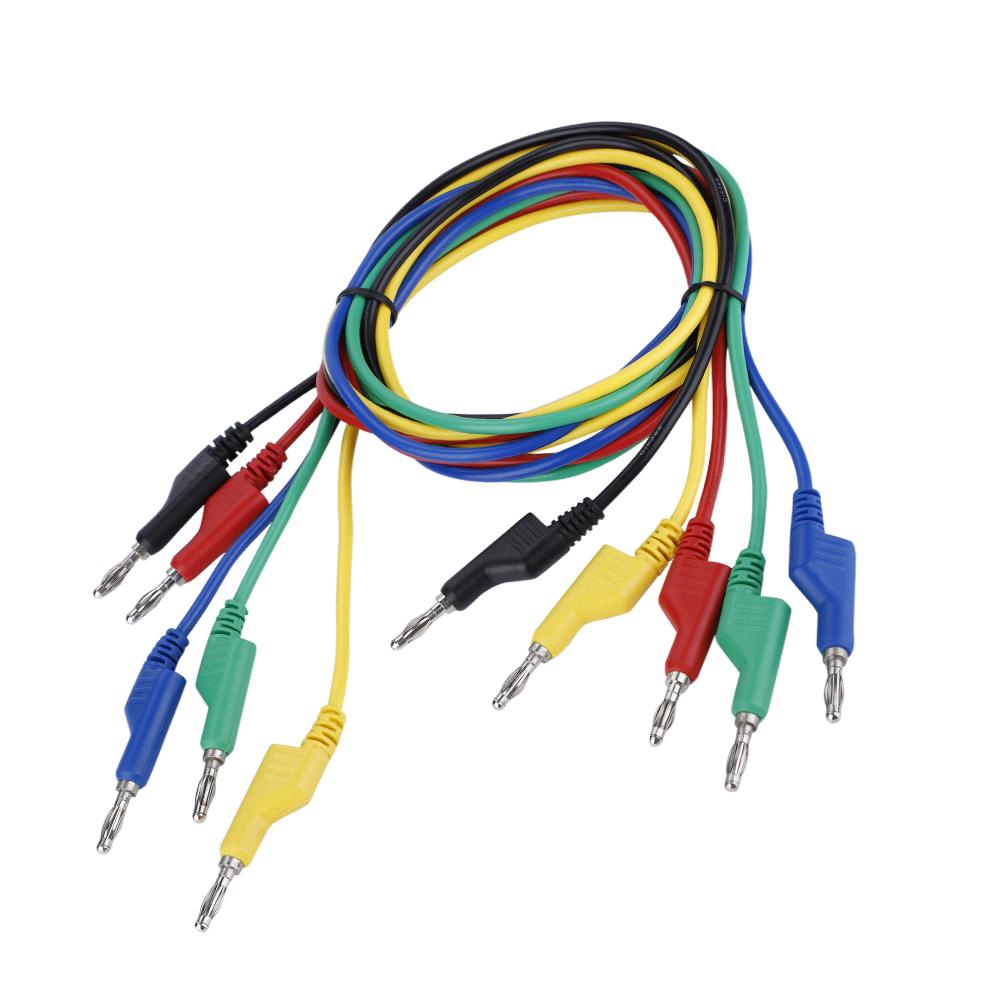 5 ชิ้น P1036 แรงดันสูงคู่หัว 1 เมตร 4 มิลลิเมตรกล้วยเสียบสายเคเบิ้ล ...