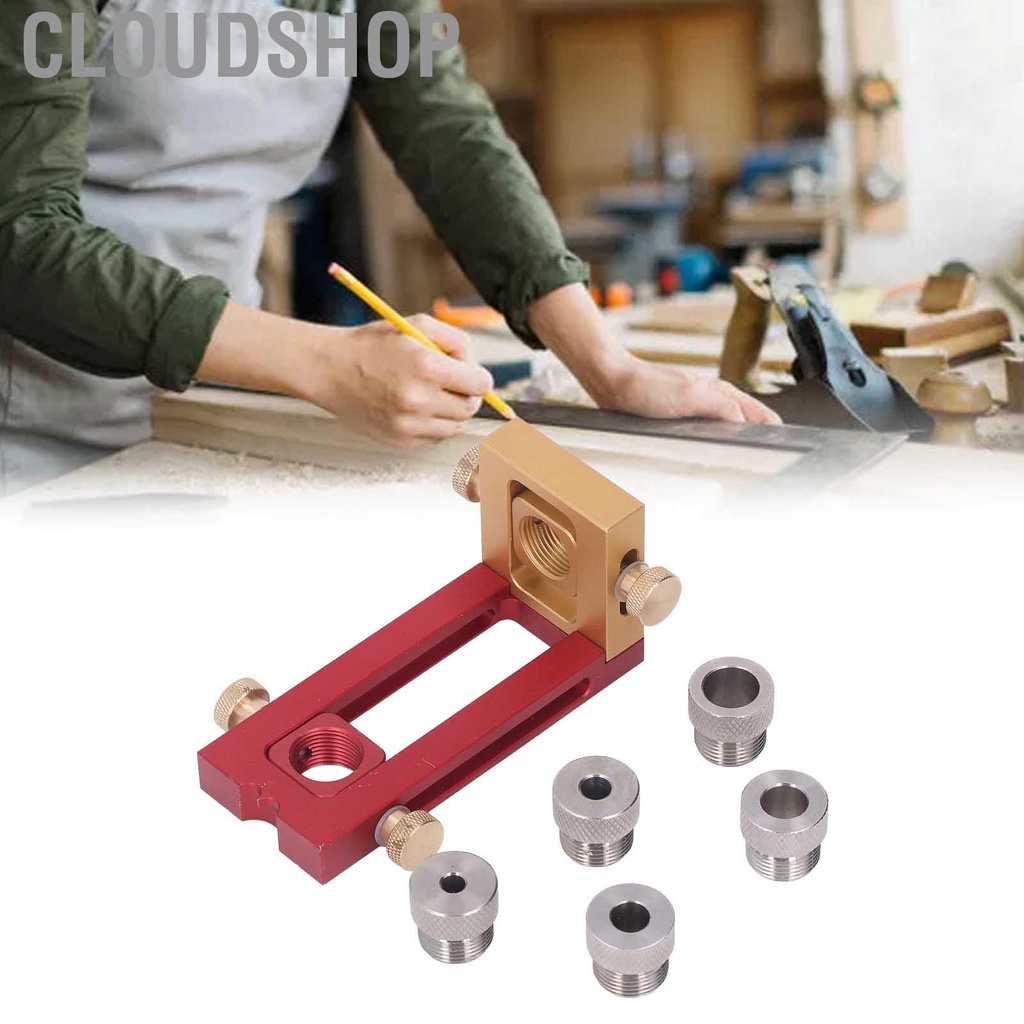 Cloudshop 6Pcs Drill Jig Flat Hole Puncher Drilling Guide Tool Set Kit ...