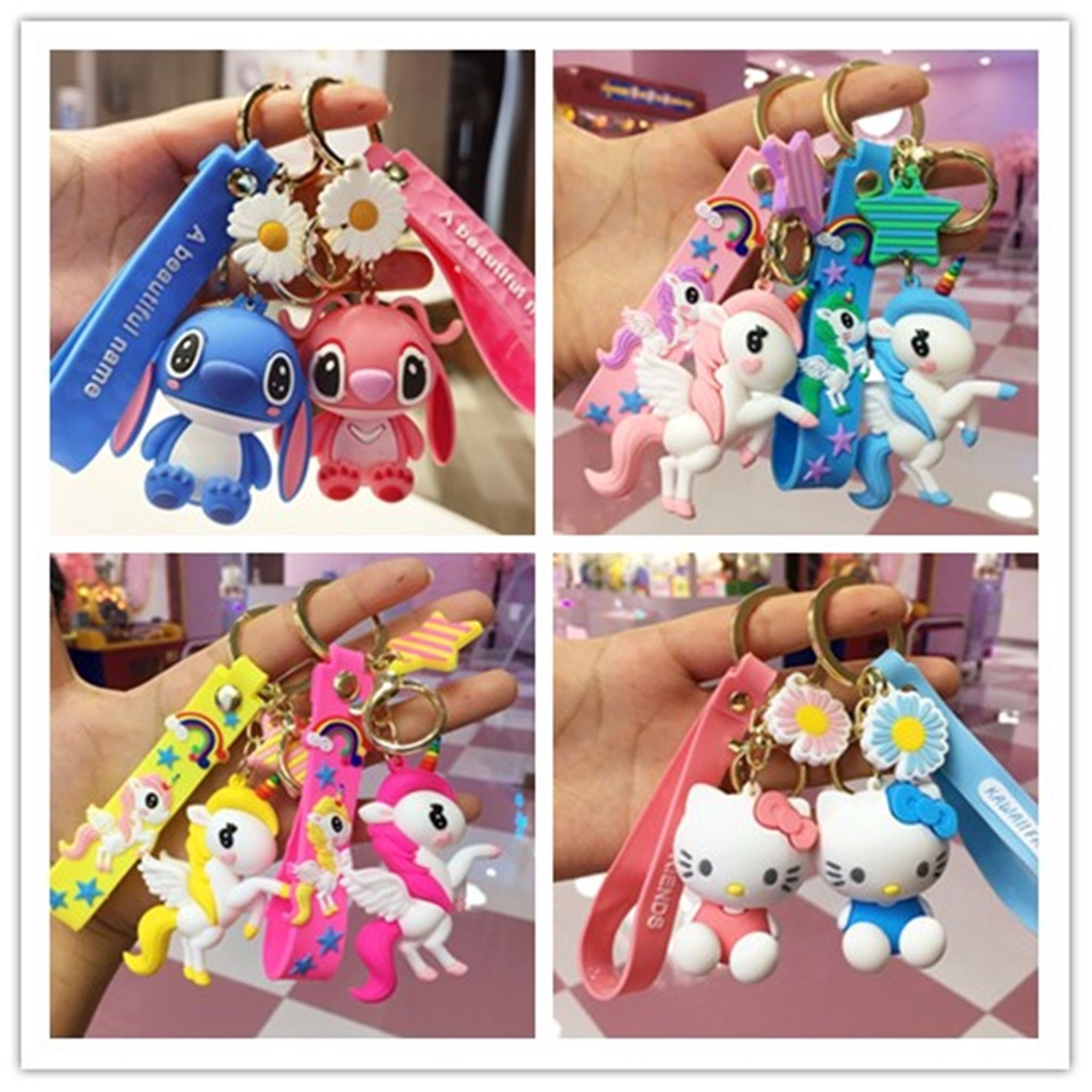 สินค้าพร้อมส่ง???? girl heart cute couple keychain female cartoon key ...