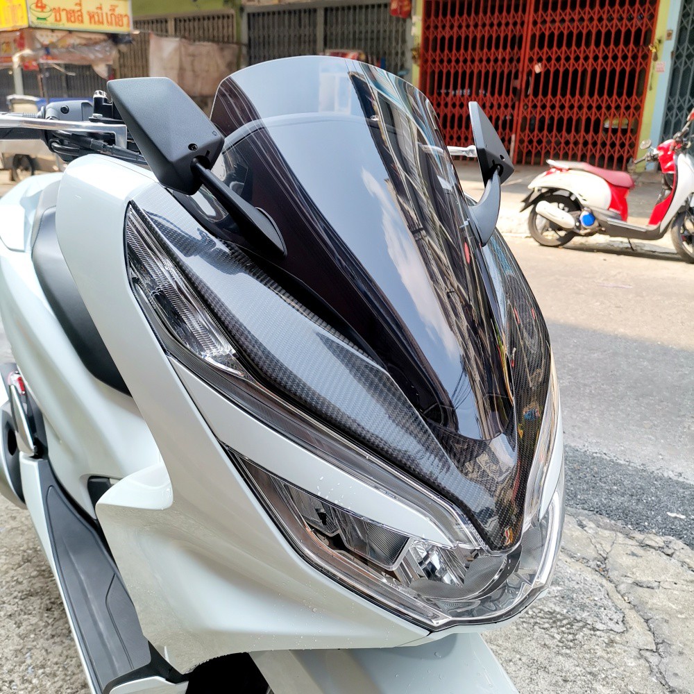 ชิวหน้า ชิวใส PCX 2018-2020 สีสโม๊ค พร้อมกระจกติดชิว NINJA - tachandeaw ...