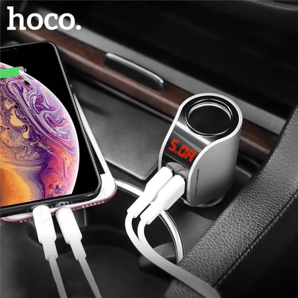 Hoco Z29 plus ที่ชาร์จในรถ ที่จุดบุหรี่ Power Ocean In-Car Charger With Digital Display Dual USB ...