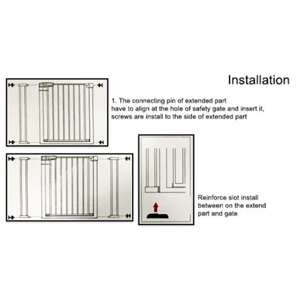 FhMH PAGAR BESI BAYI Baby Safety Gate Extra Tall Walk-Through Stair ...