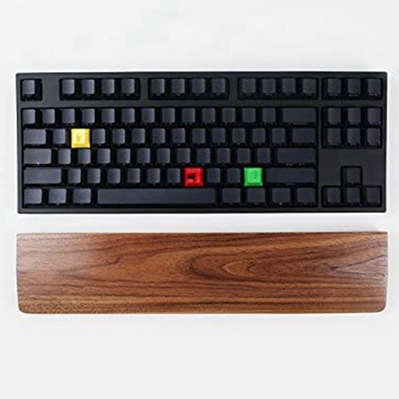 Mechanical Keyboard Wrist Support 87 Keys Walnut Computer Palm Pad ...
