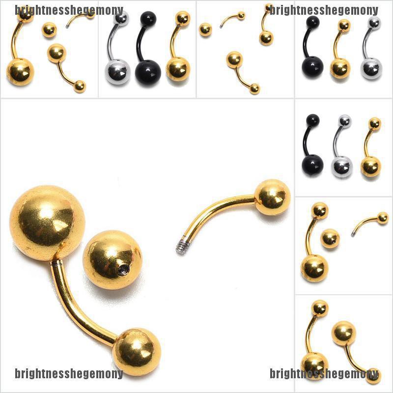 {brightnesshegemony}New Gold Black Silver Titanium Barbell Navel Belly ...