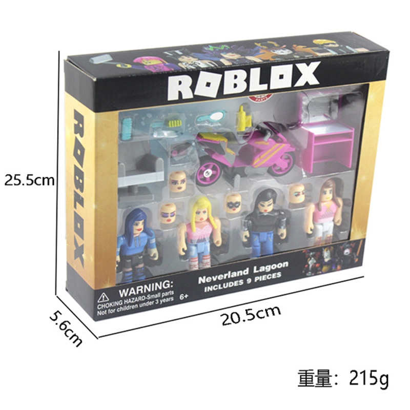 Cartoon Roblox Building Blocks 4 Figures + Wepons Salon Playset Dolls ...