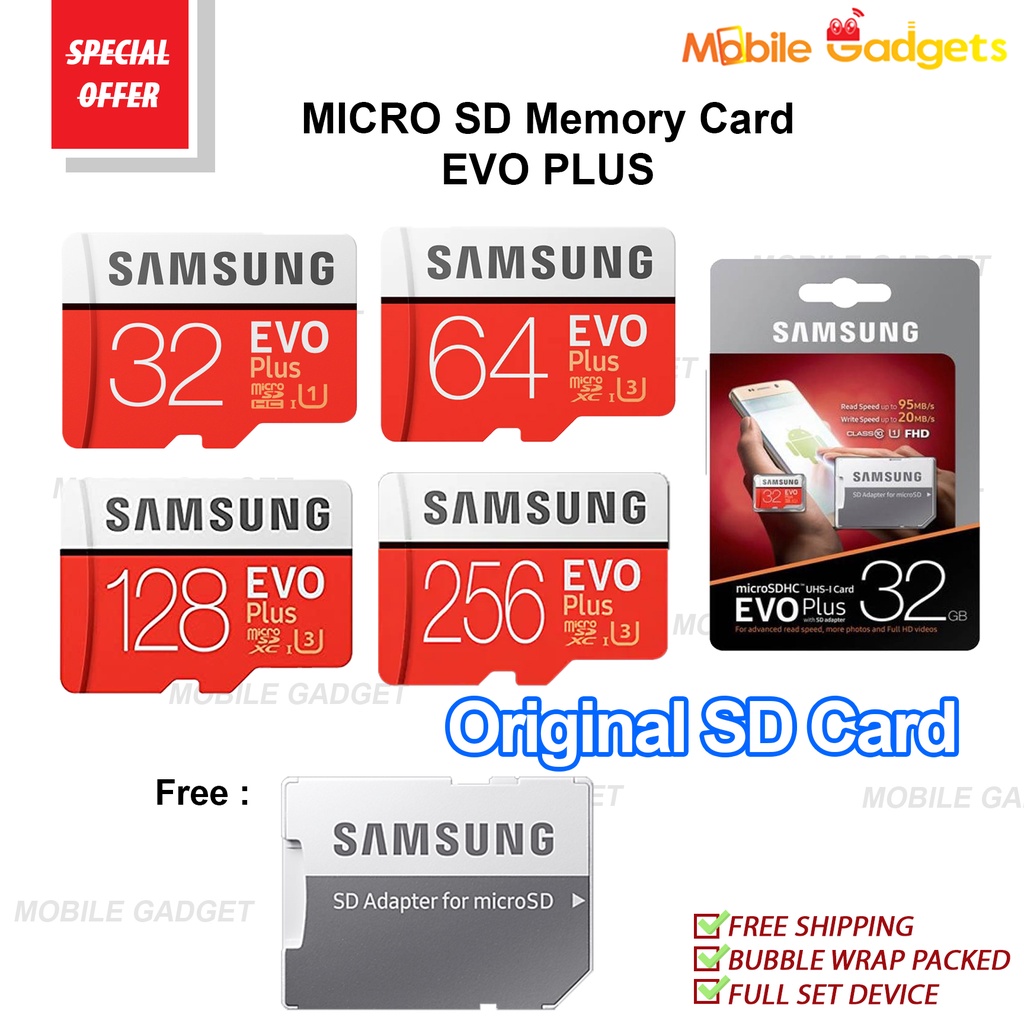 Samsung Original Micro SDHC Evo Plus Class 10 with Adapter 3264128256 ...